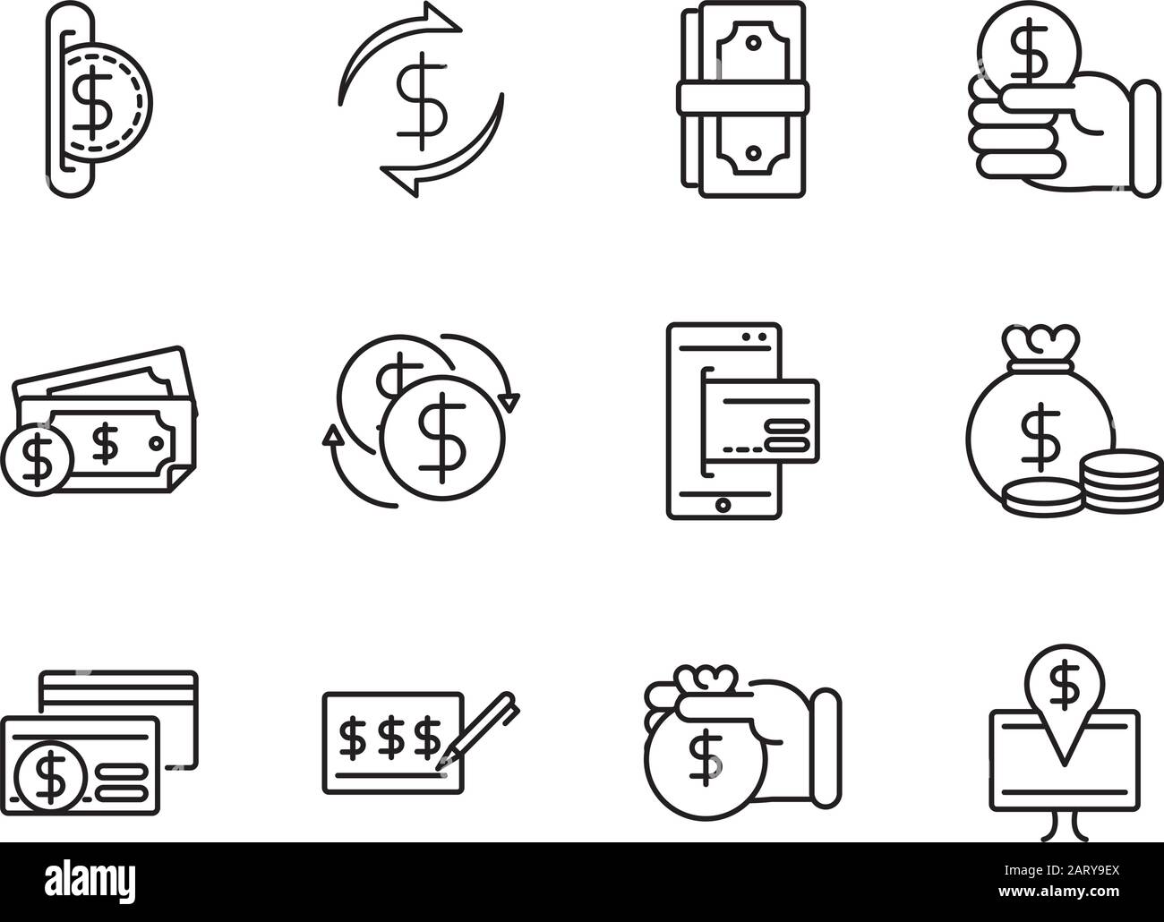 business cash money line design vector illustration Stock Vector Image ...