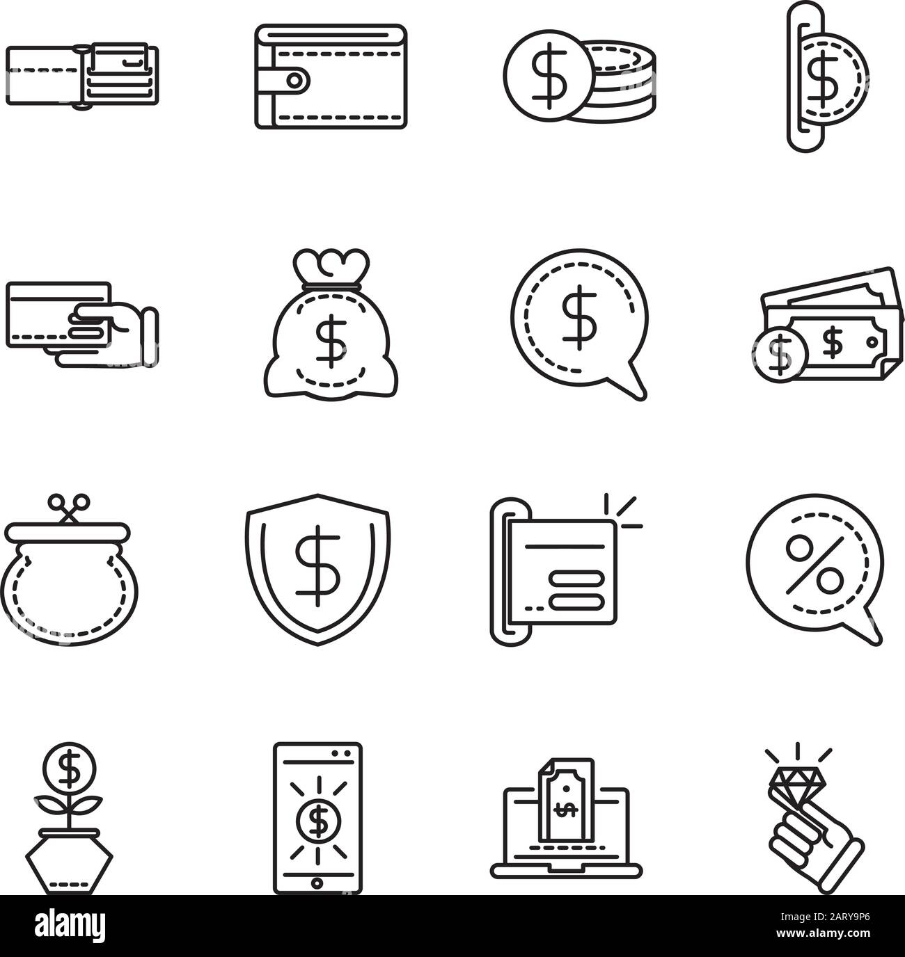 business cash money line design vector illustration Stock Vector Image ...