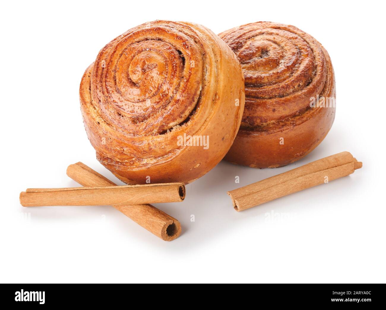 Cinnamon buns on baking Cut Out Stock Images & Pictures - Alamy