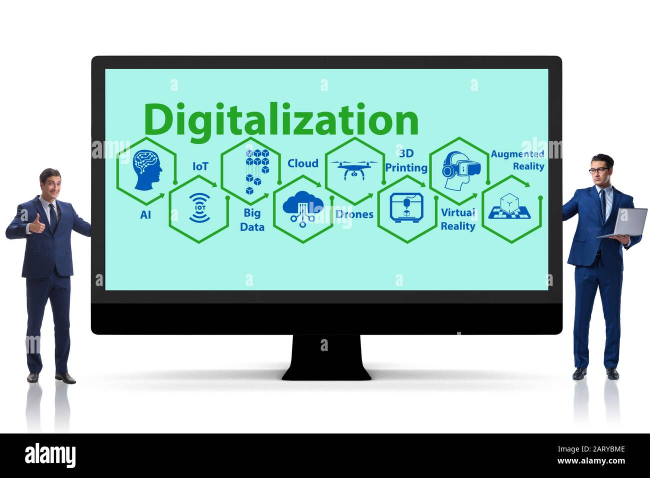 The digital transformation and digitalization technology concept Stock ...