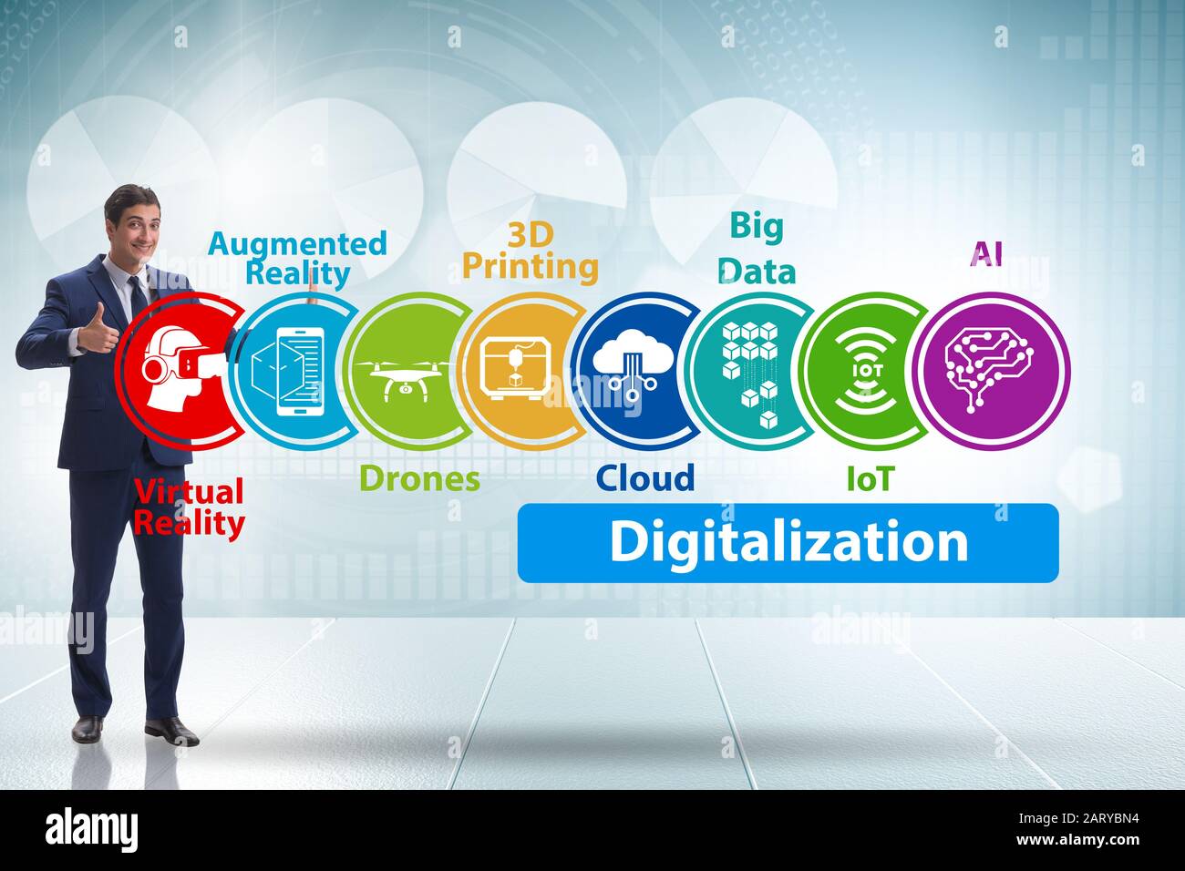 The digital transformation and digitalization technology concept Stock ...