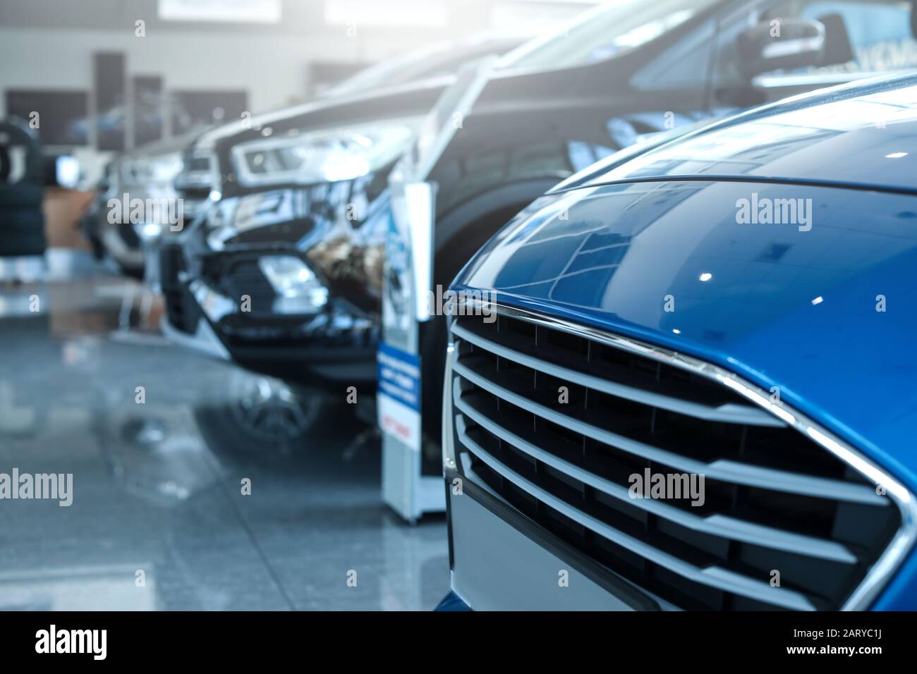 Modern new car in salon Stock Photo - Alamy