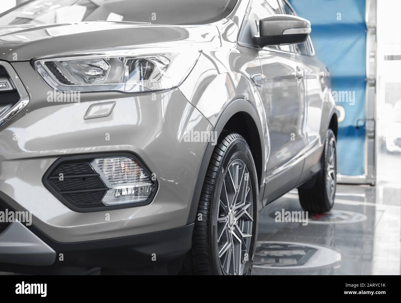Modern new car in salon Stock Photo - Alamy