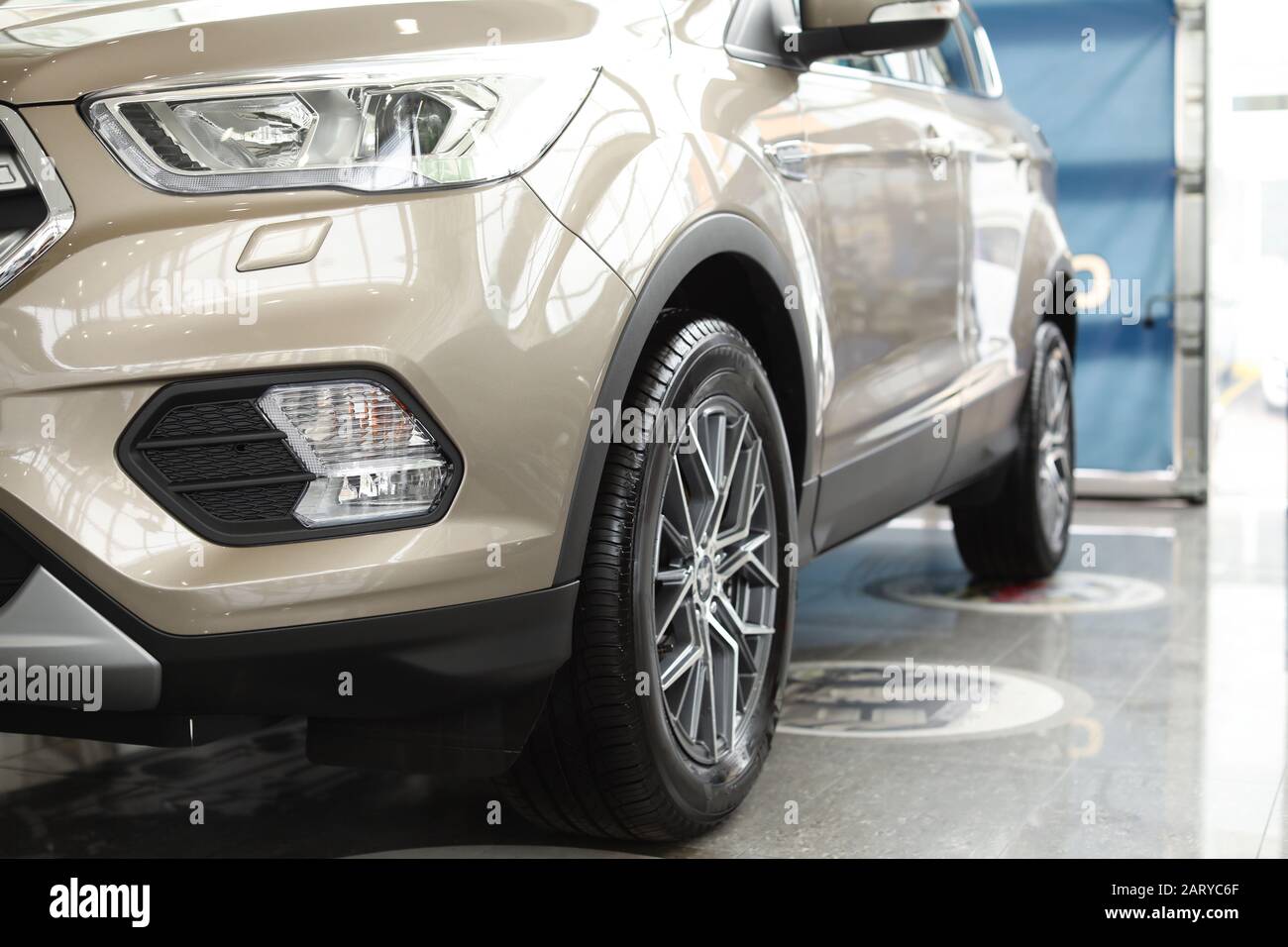 Modern new car in salon Stock Photo - Alamy