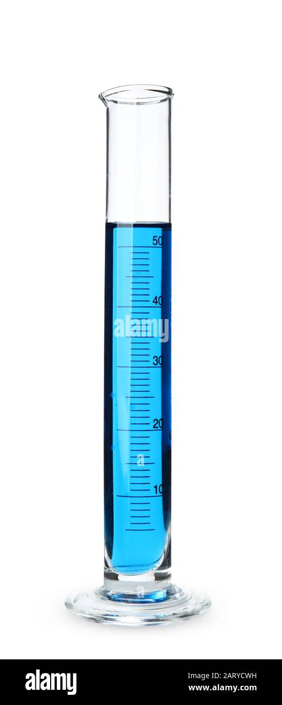 Test tube with color sample on white background Stock Photo - Alamy