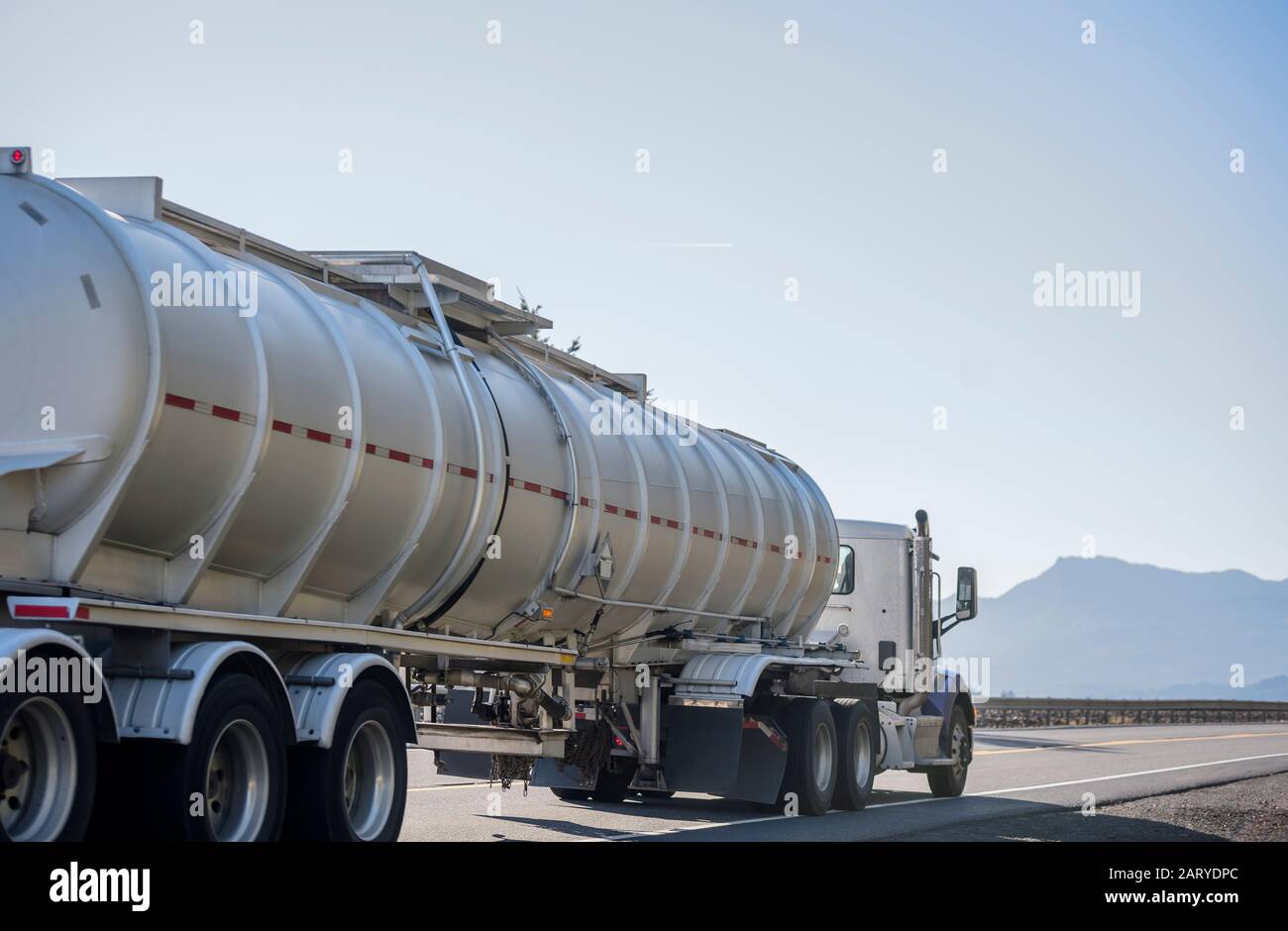 Day cab white industrial big rig heavy-duty long haul diesel semi with ...