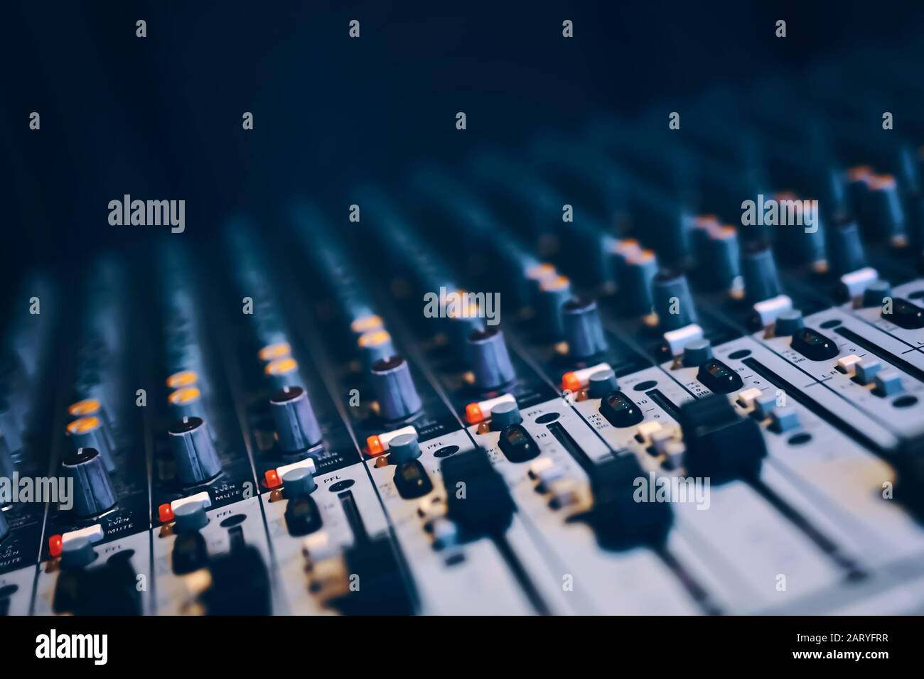 Sound remote. Sound recording director or sound guy console Stock Photo ...