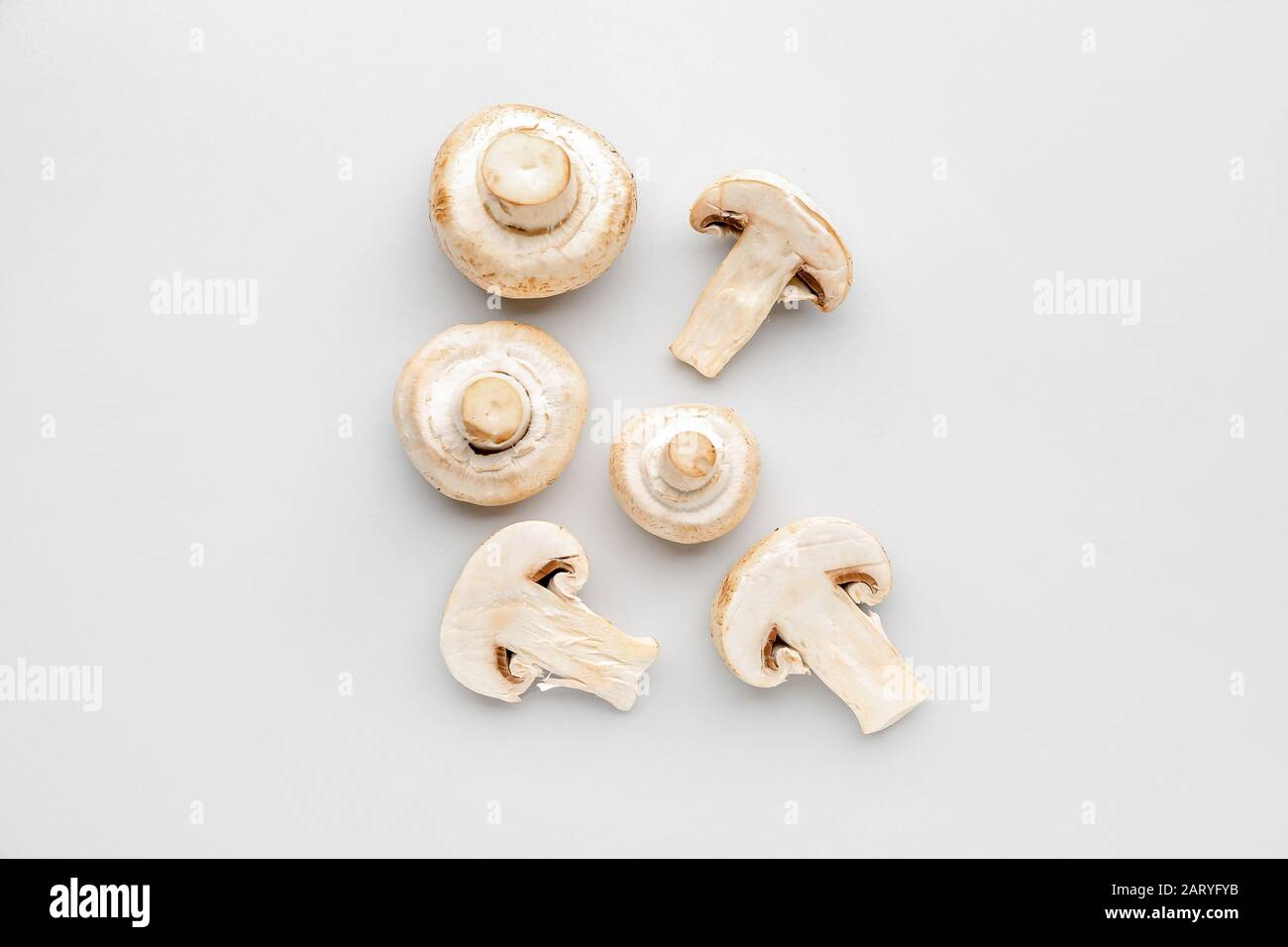 Fresh mushrooms on white background Stock Photo - Alamy