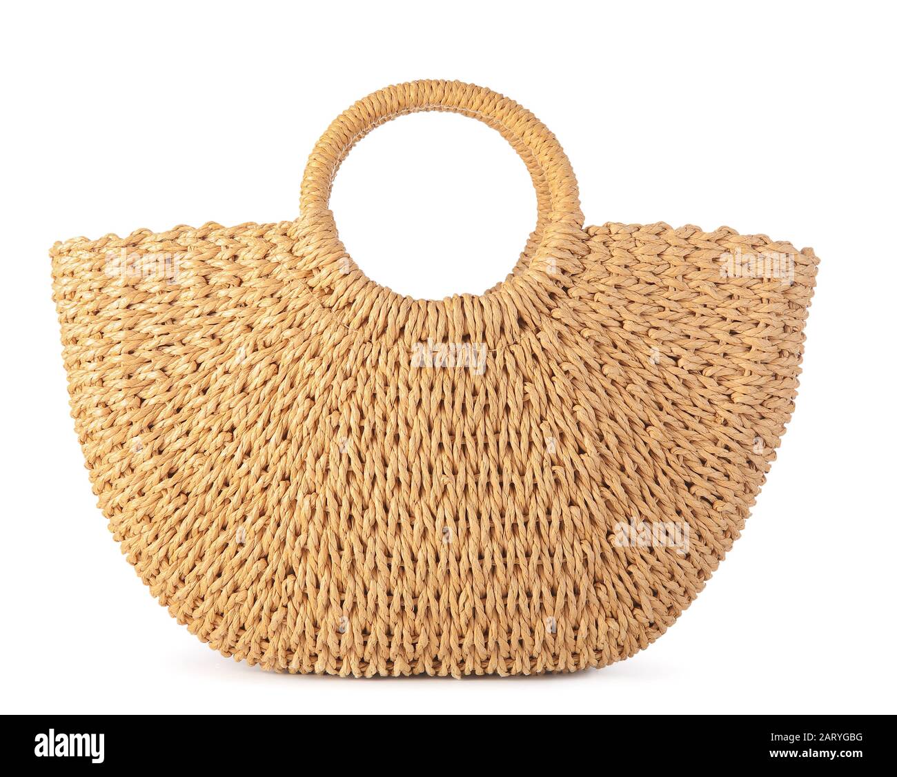 Stylish beach bag on white background Stock Photo - Alamy