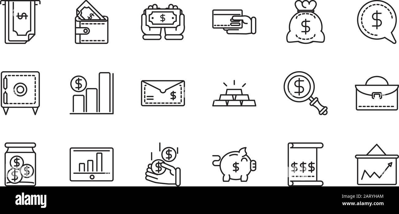 business cash money line design vector illustration Stock Vector Image ...