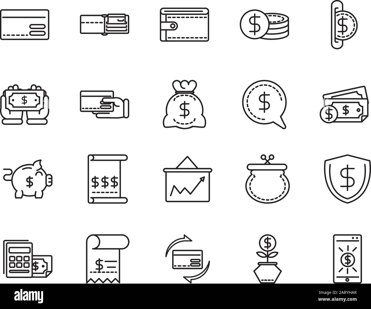 business cash money line design vector illustration Stock Vector Image ...