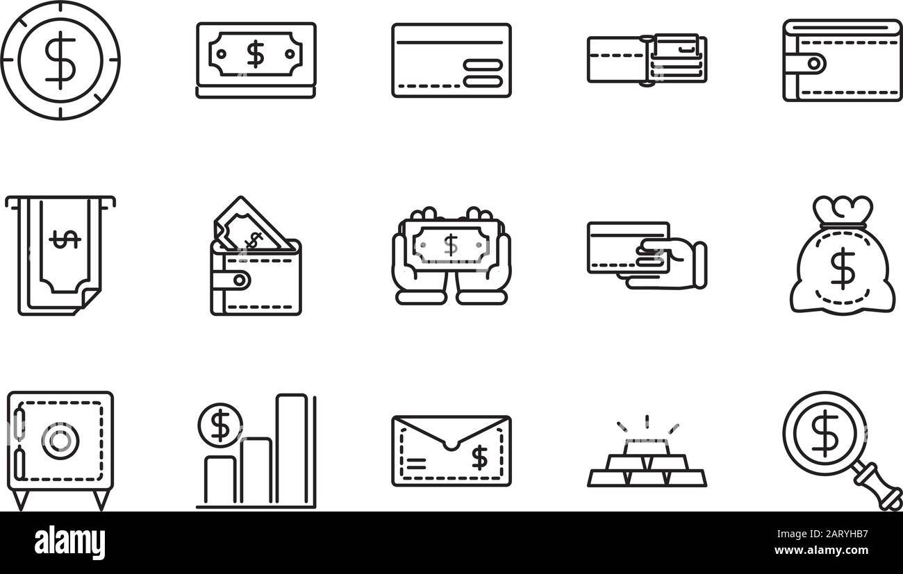 business cash money line design vector illustration Stock Vector Image ...