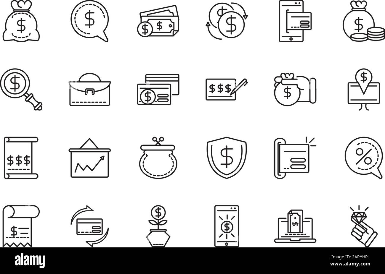 business cash money line design vector illustration Stock Vector Image ...