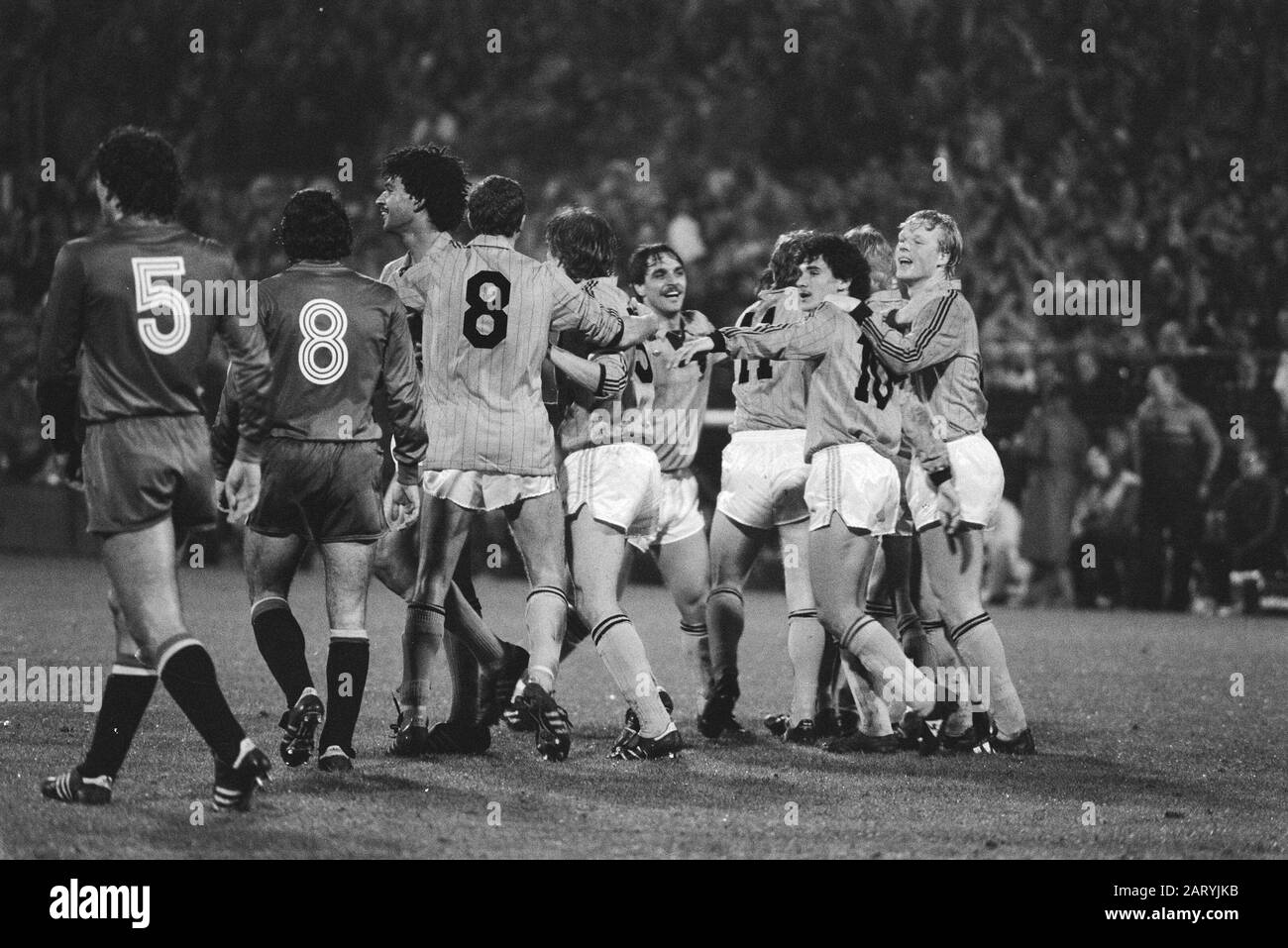 Netherlands versus Spain 2-1 Joy at the Dutch players after the first ...