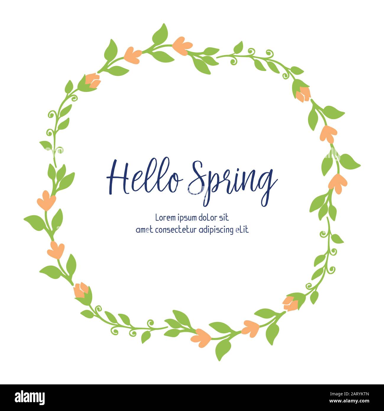 Elegant Pattern leaf and floral frame, with white background, for hello ...