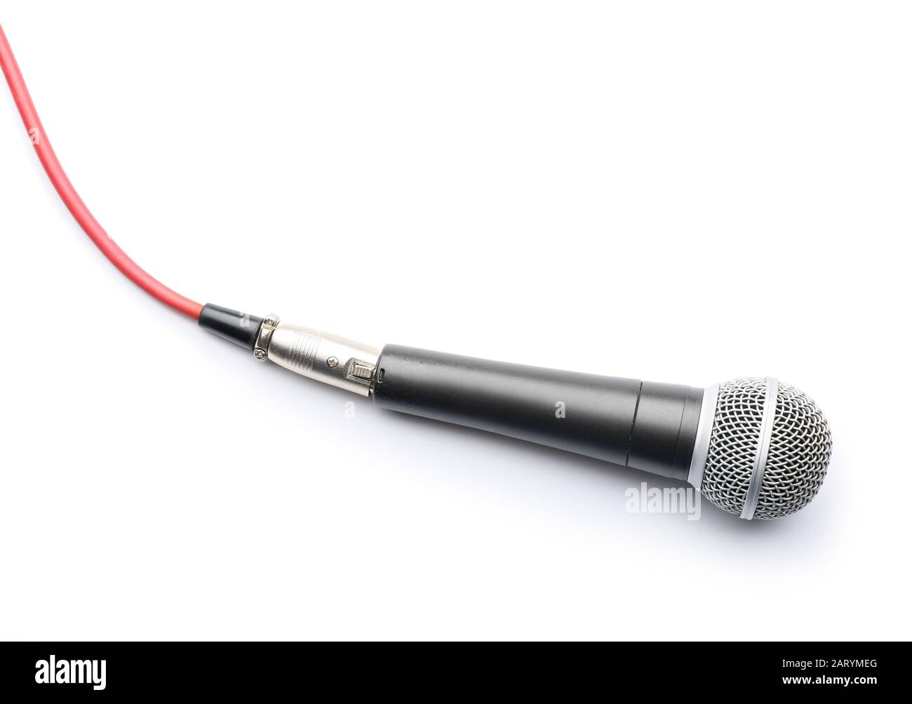 Modern microphone on white background Stock Photo - Alamy