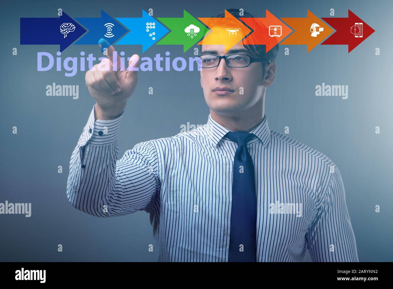 The digital transformation and digitalization technology concept Stock ...