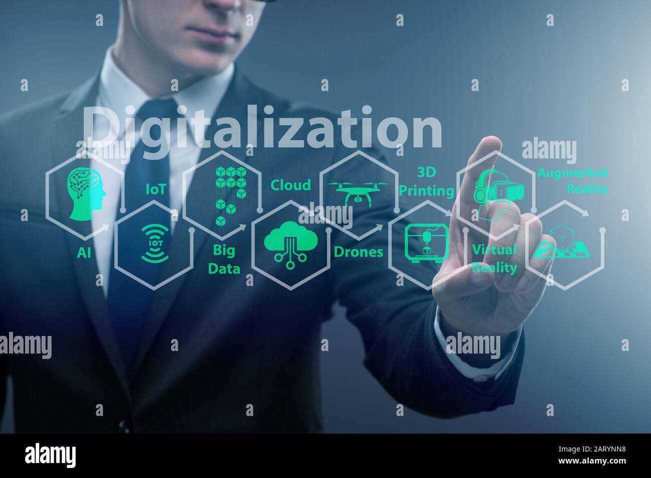 The digital transformation and digitalization technology concept Stock ...