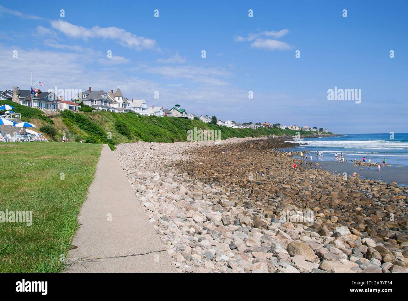 The shore over the rock with blue sky Stock Photo - Alamy