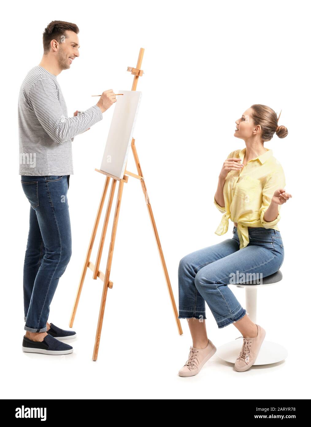 Young caucasian female artist Cut Out Stock Images & Pictures - Alamy