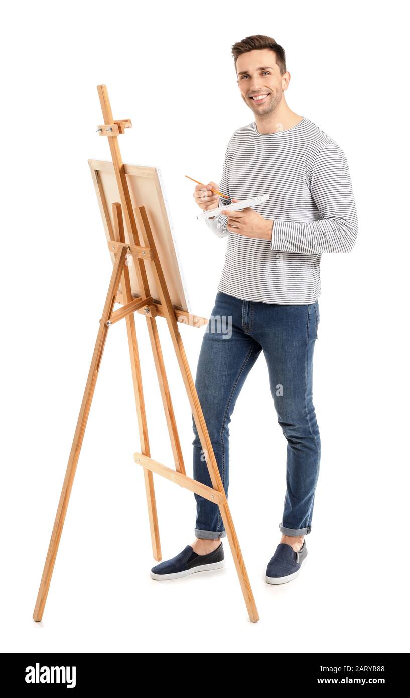 Young artist man drawing Cut Out Stock Images & Pictures - Alamy