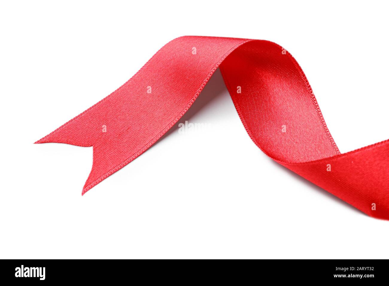 Beautiful red ribbon on white background Stock Photo - Alamy