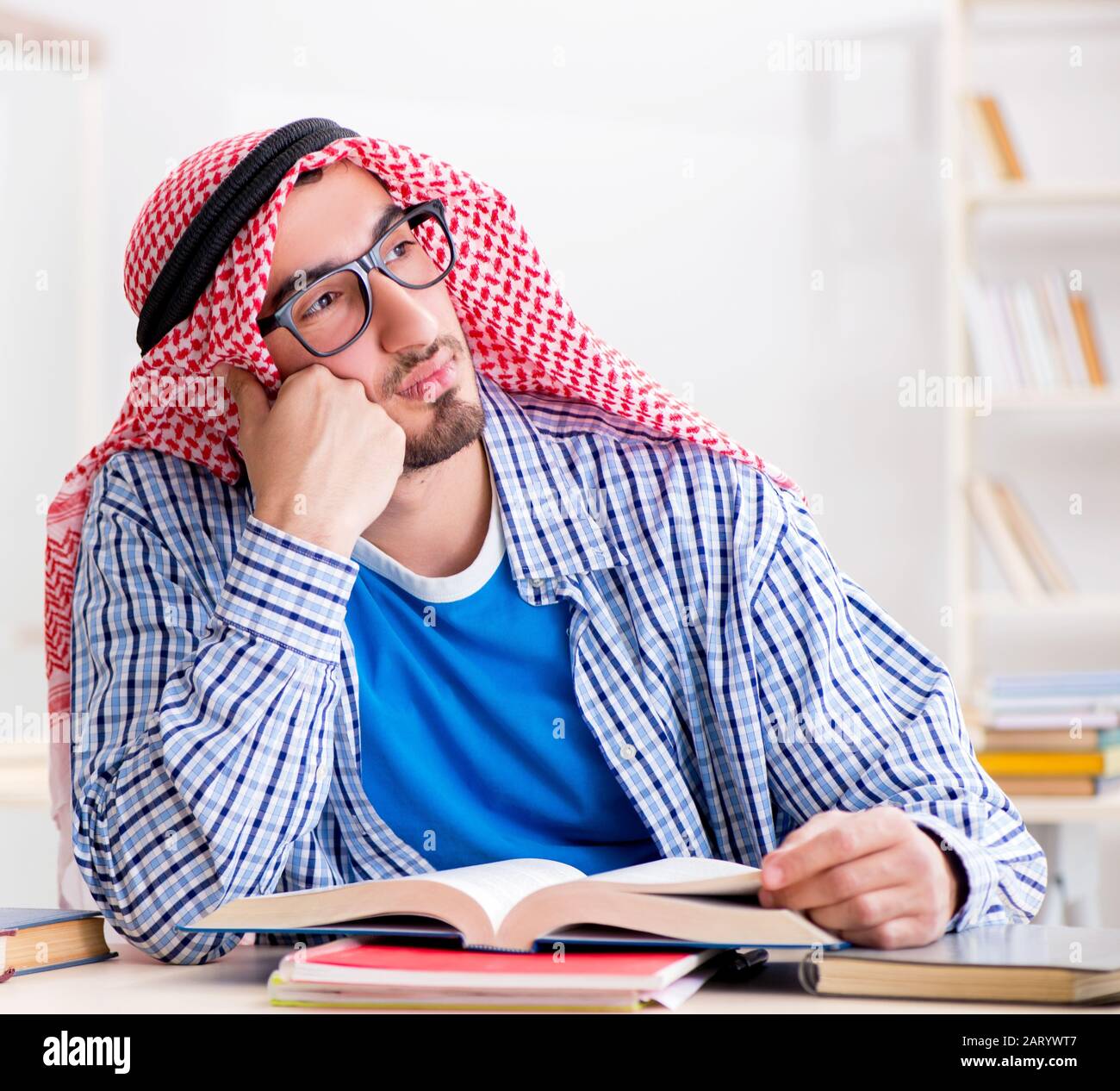 The arab student preparing for university exams Stock Photo - Alamy