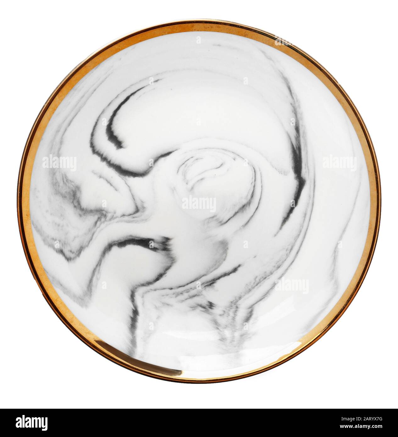 Empty black plate golden Cut Out Stock Images & Pictures - Alamy