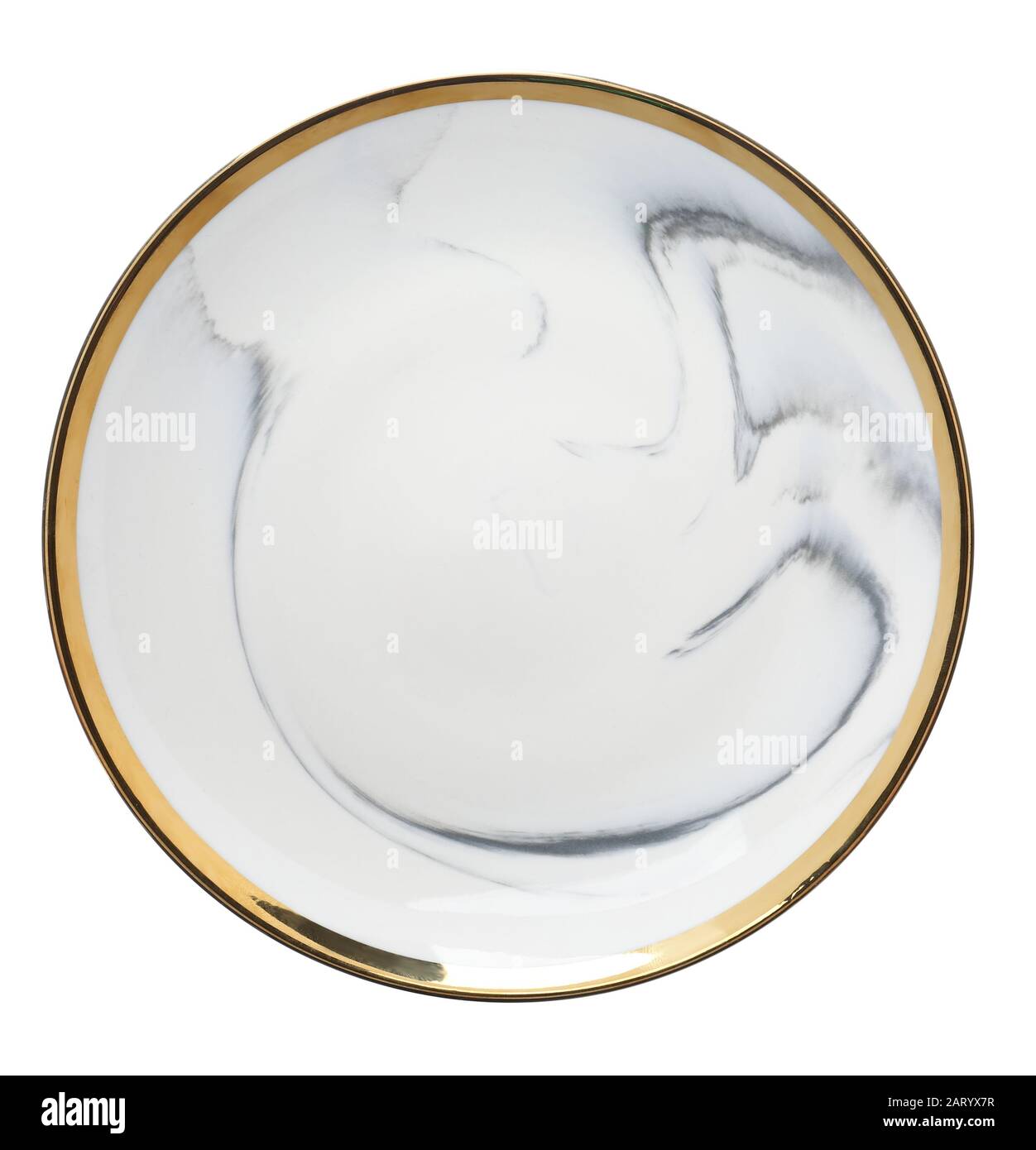 Empty black plate golden Cut Out Stock Images & Pictures - Alamy