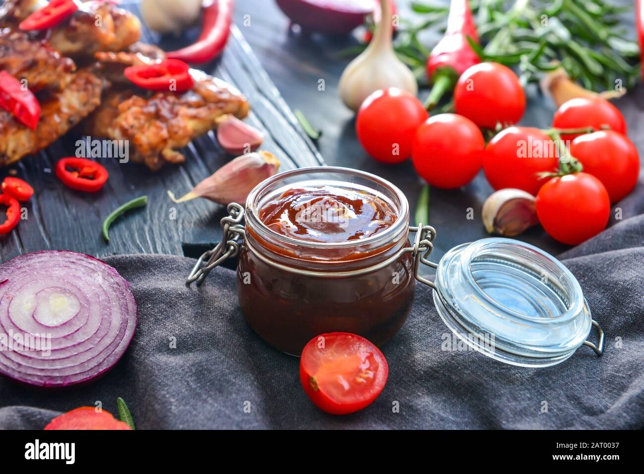 Jar of barbecue sauce hi-res stock photography and images - Alamy