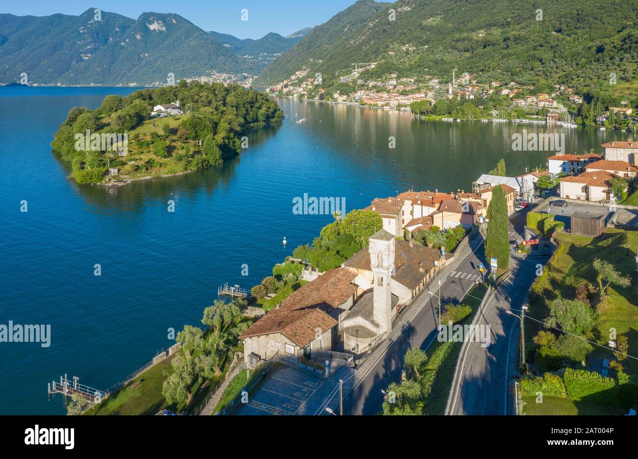 Isola Comacina island in Lake Como in Lombardy, Italy Stock Photo - Alamy