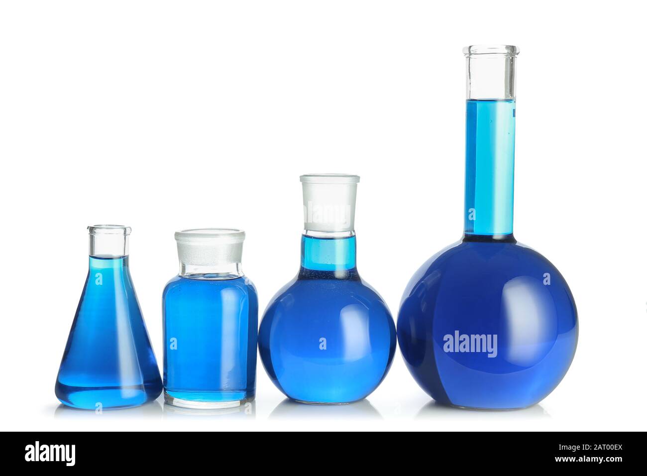 Flasks with samples on white background Stock Photo - Alamy