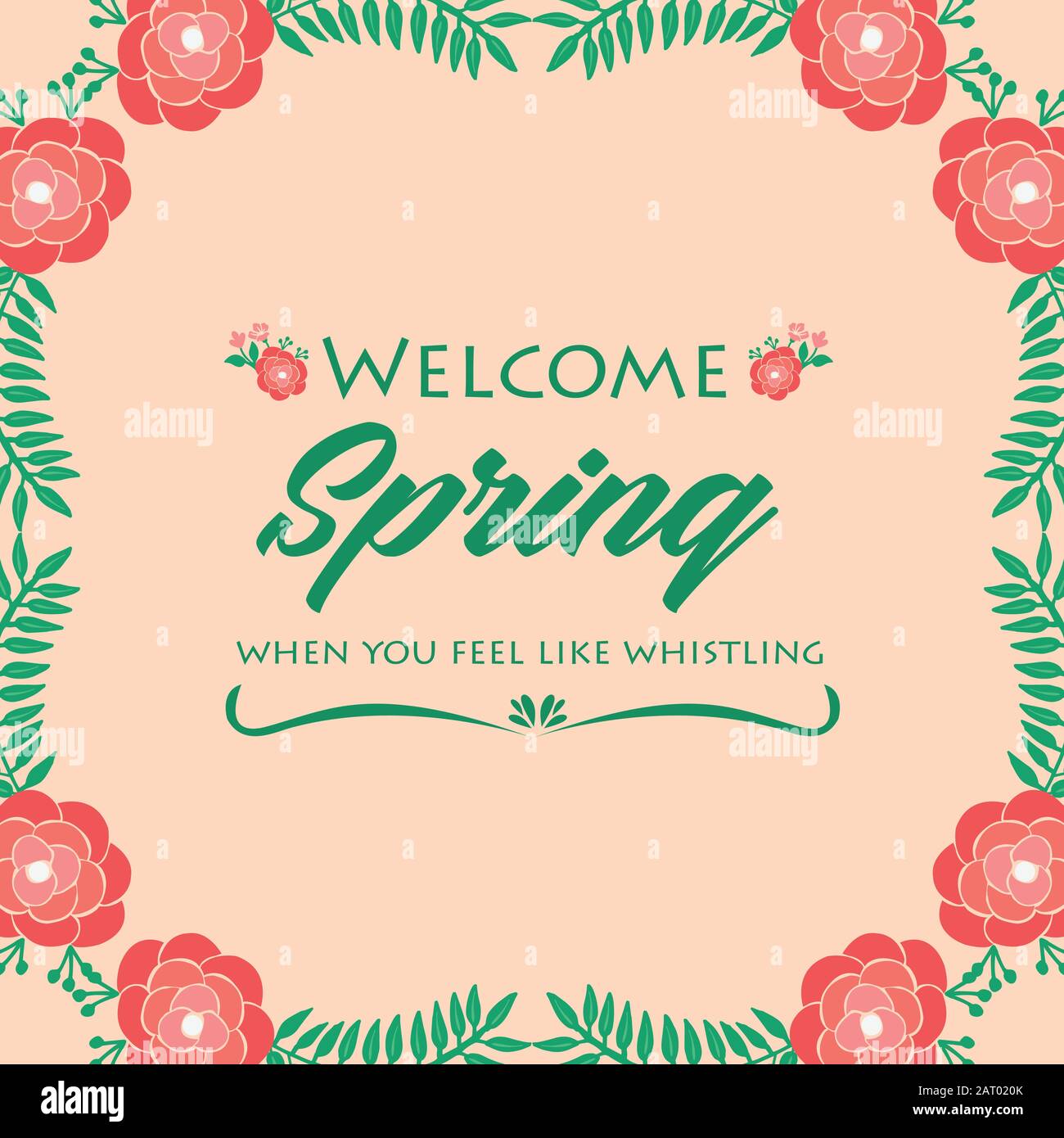 Unique Shape pattern of leaf and floral, for welcome spring elegant ...