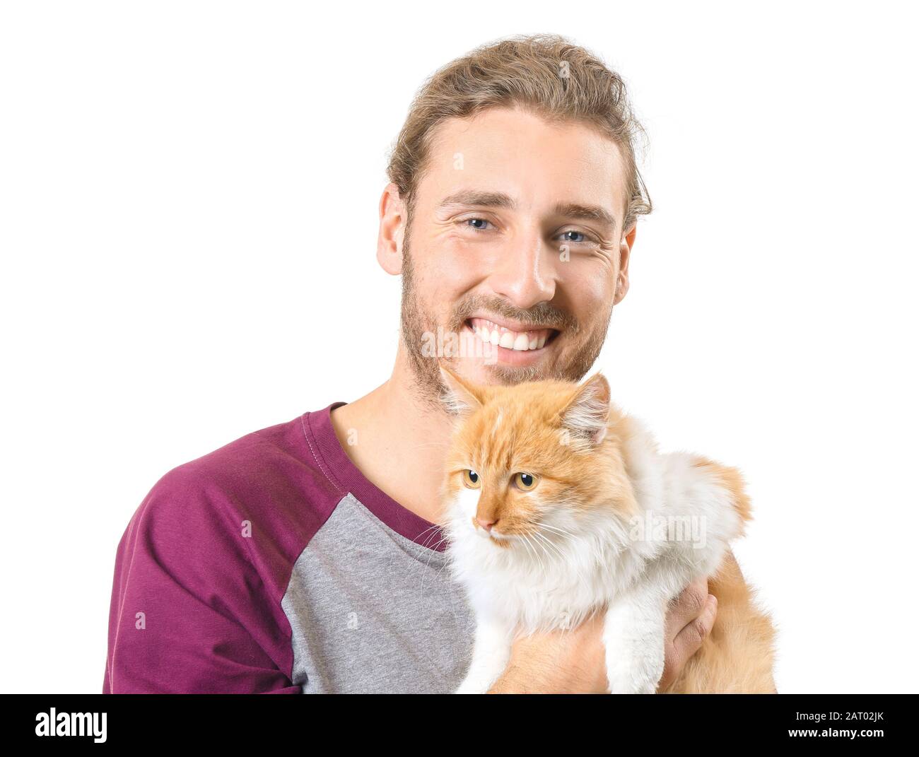 Young man cute cat Cut Out Stock Images & Pictures - Alamy