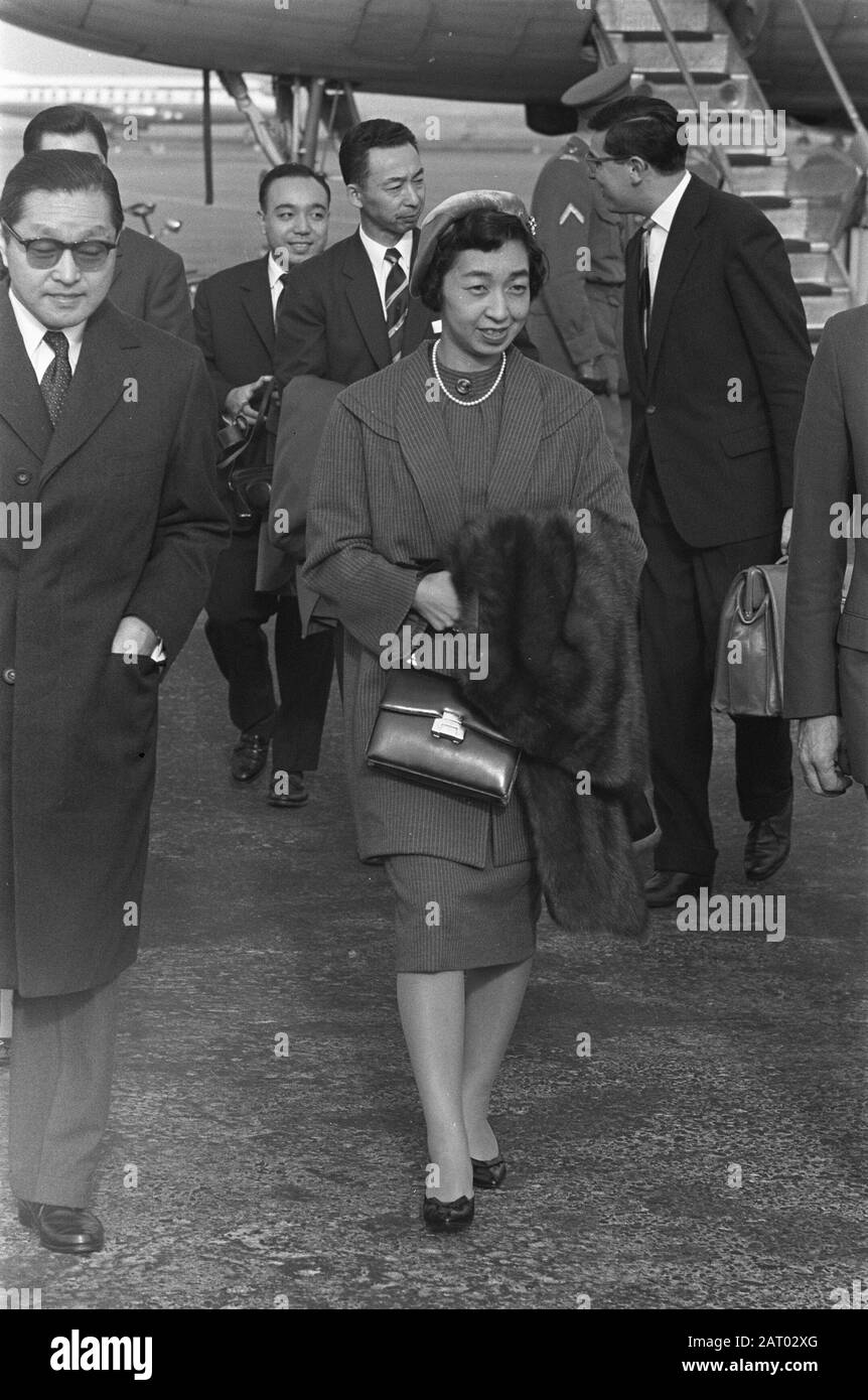 Daughter of the Emperor of Japan, Shigeko Higashikuni at Schiphol Date ...