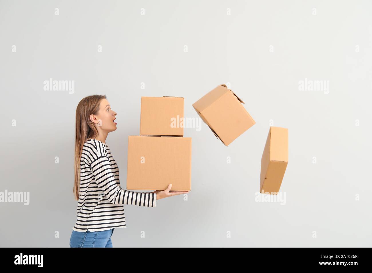 Dropping boxes hi-res stock photography and images - Alamy