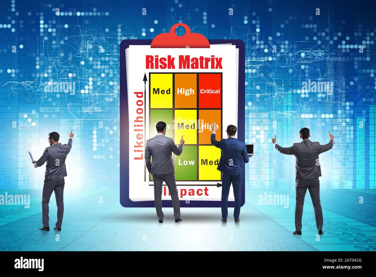 The risk matrix concept with impact and likelihood Stock Photo - Alamy
