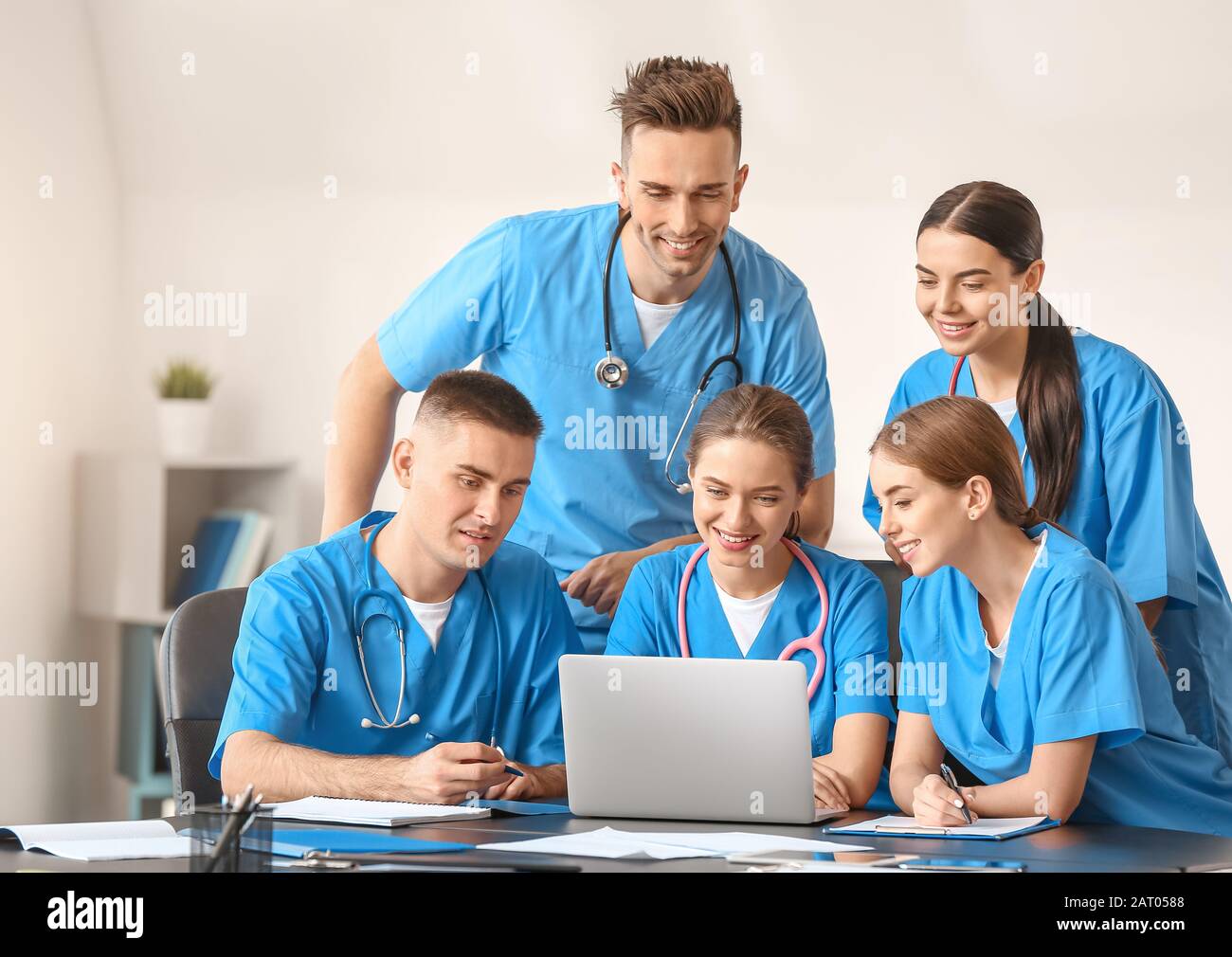 Group of students at medical university Stock Photo - Alamy
