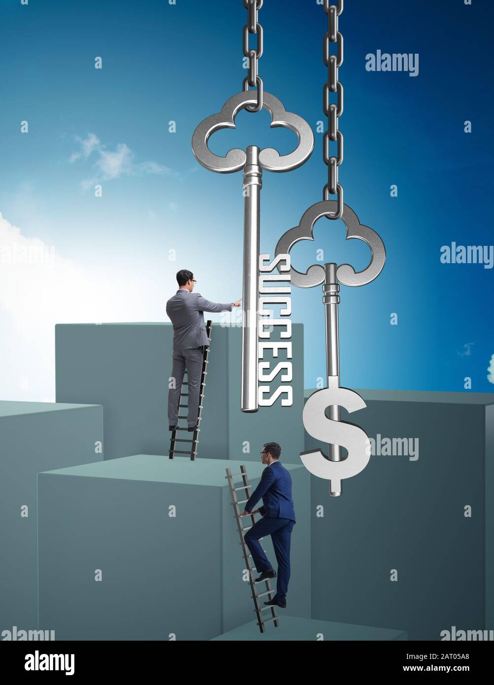 The businessman in key to financial success concept Stock Photo - Alamy