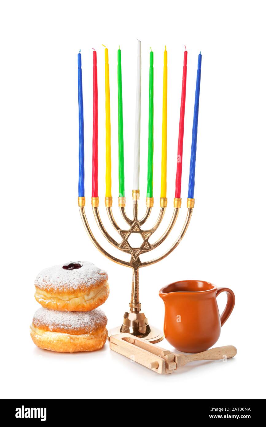 Hanukkah sufganiyot traditional donuts Cut Out Stock Images & Pictures ...