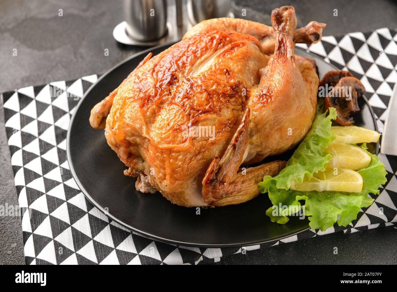 Baked chicken on table hi-res stock photography and images - Alamy