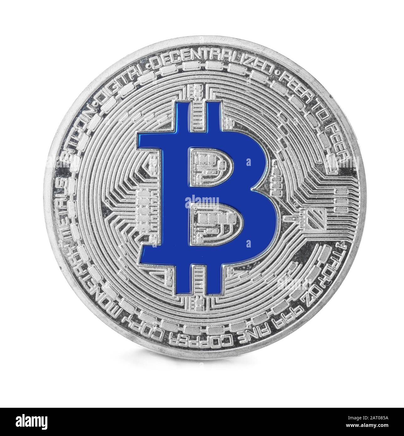 Silver bitcoin on white hi-res stock photography and images - Alamy