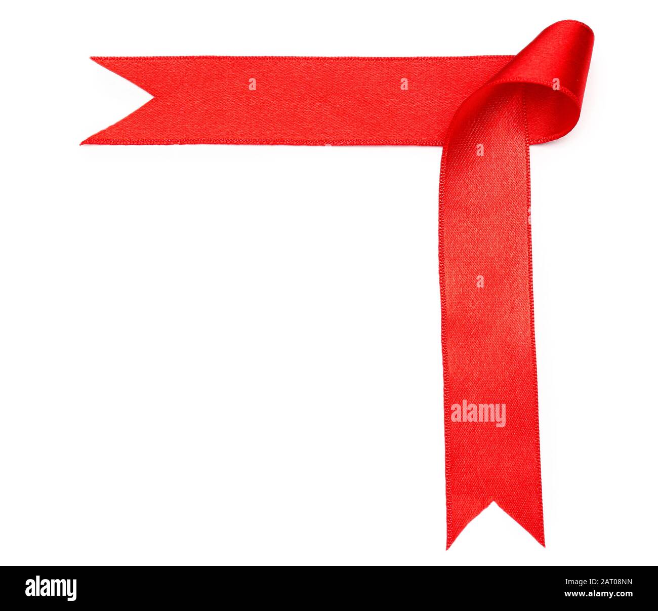 Beautiful red ribbon on white background Stock Photo - Alamy