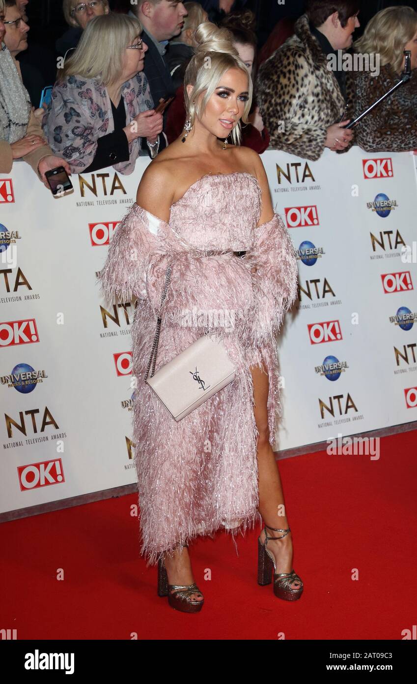 London.UK. Gabby Allen at The National Television Awards 2020 at the 02 ...