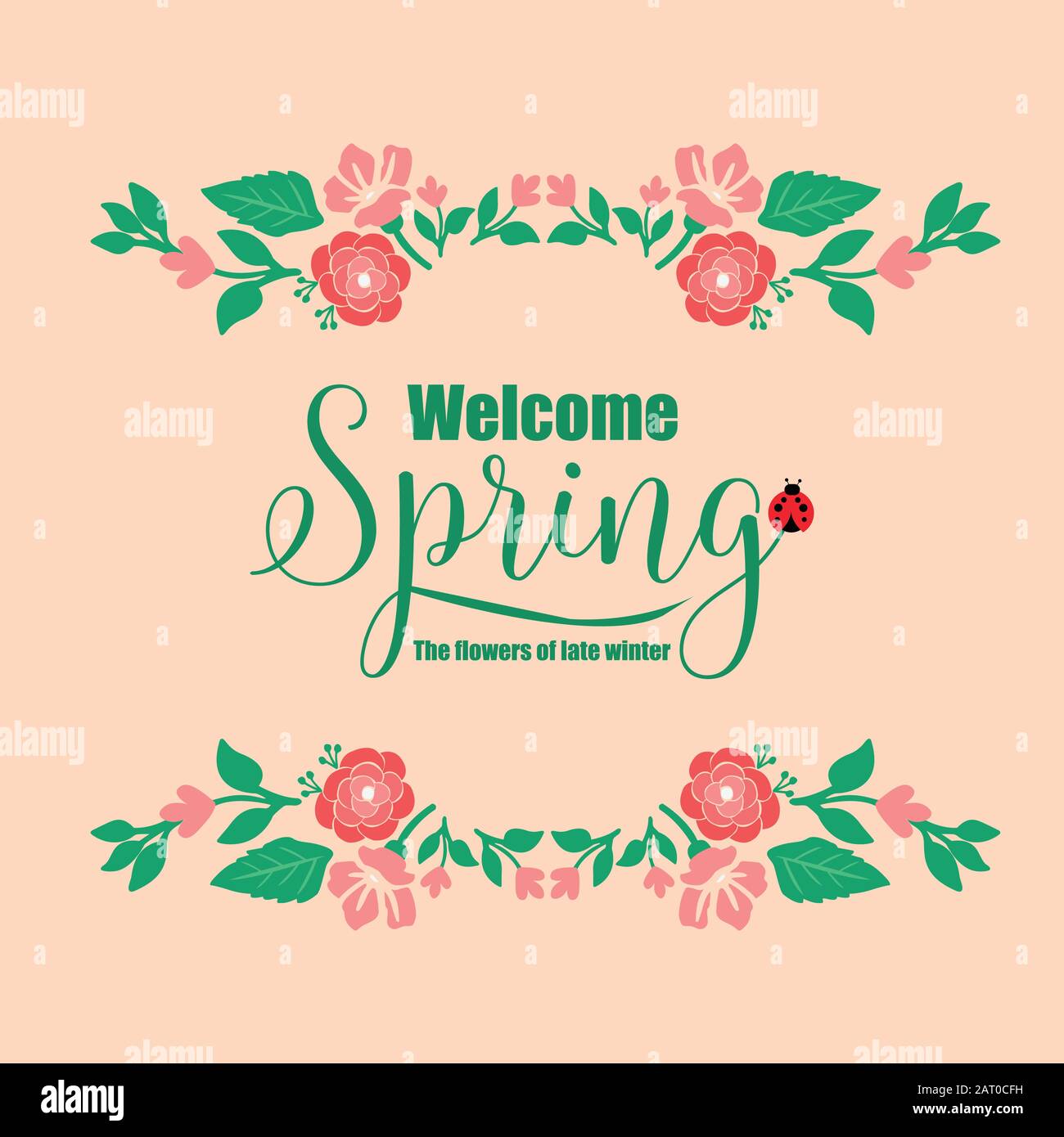 Modern decorative of beautiful leaf and floral frame, for welcome ...