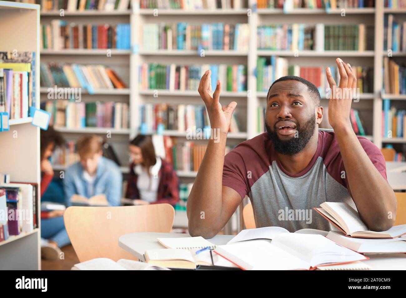 Stressed Student Studying