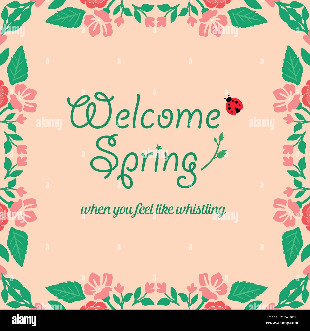 Modern decorative of beautiful leaf and floral frame, for welcome ...