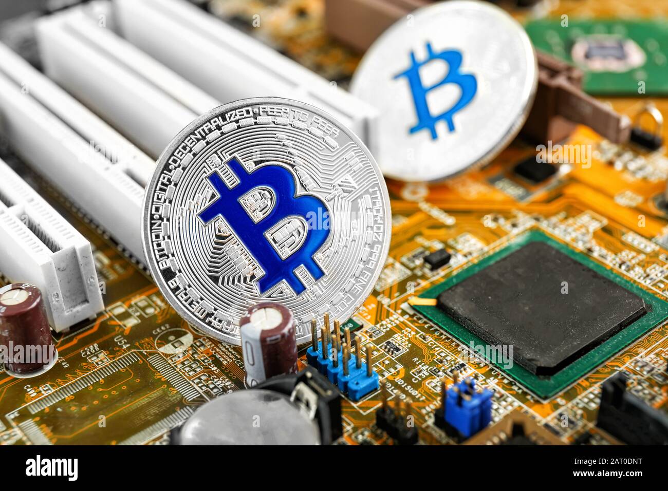 Bitcoins and circuit board hi-res stock photography and images - Alamy