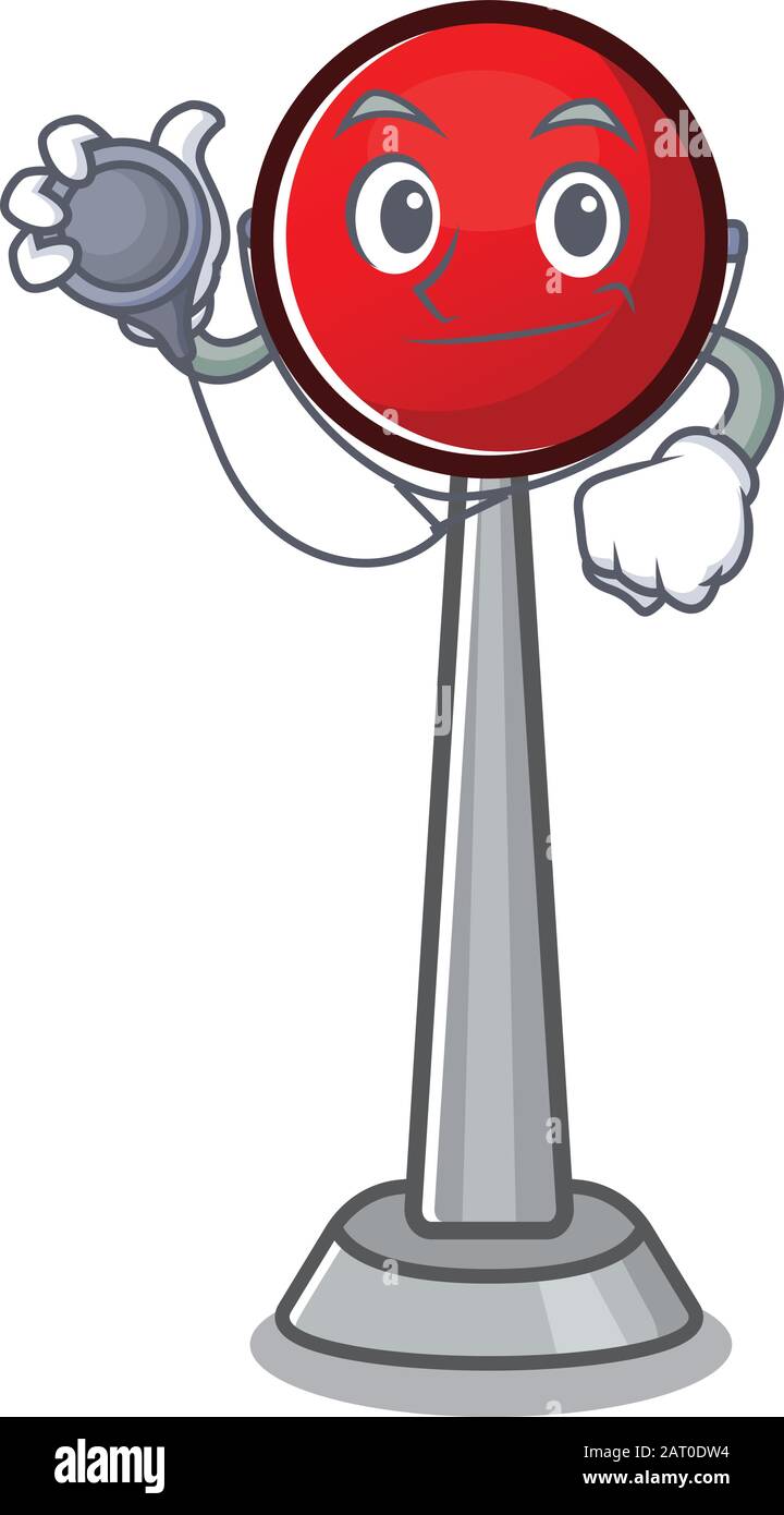 Smart and cool antenna cartoon character in a Doctor with tools Stock ...