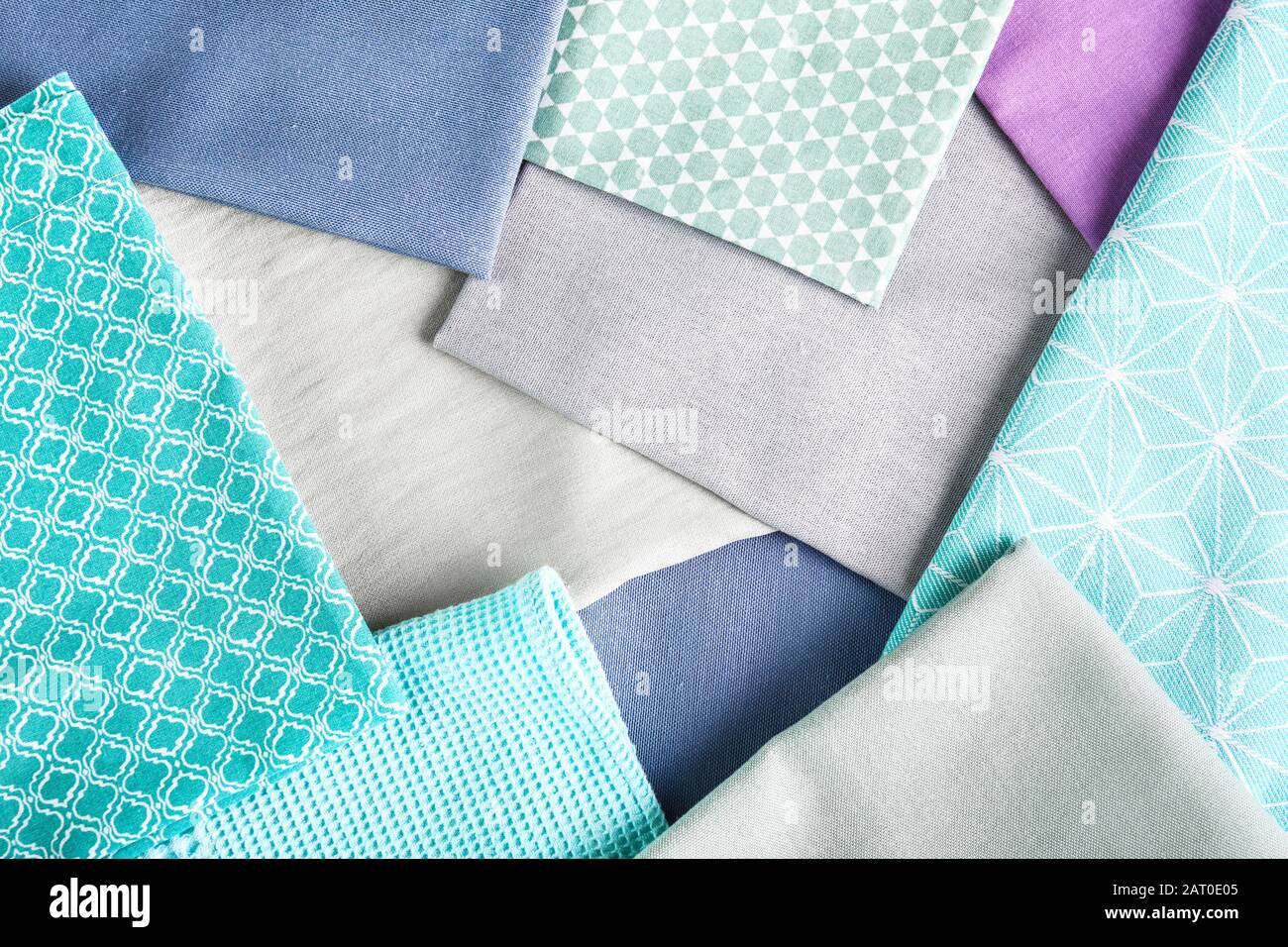 Different clean fabric, top view Stock Photo - Alamy
